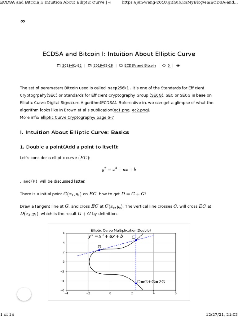 ECDSA and Bitcoin I Intuition About Elliptic Curve | PDF | Mathematics ...