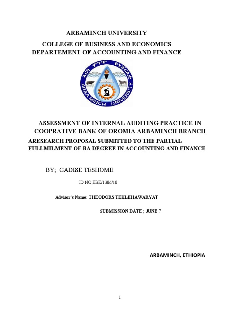 Gadise Teshome PP | PDF | Internal Audit | Audit