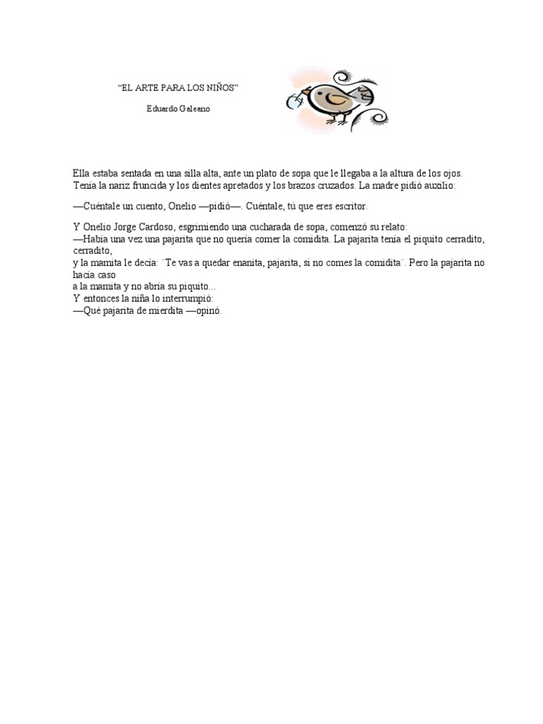 Arte y cuentos para niños de Galeano | PDF