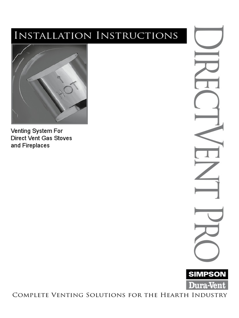 Installation Instructions: Venting System For Direct Vent Gas Stoves ...