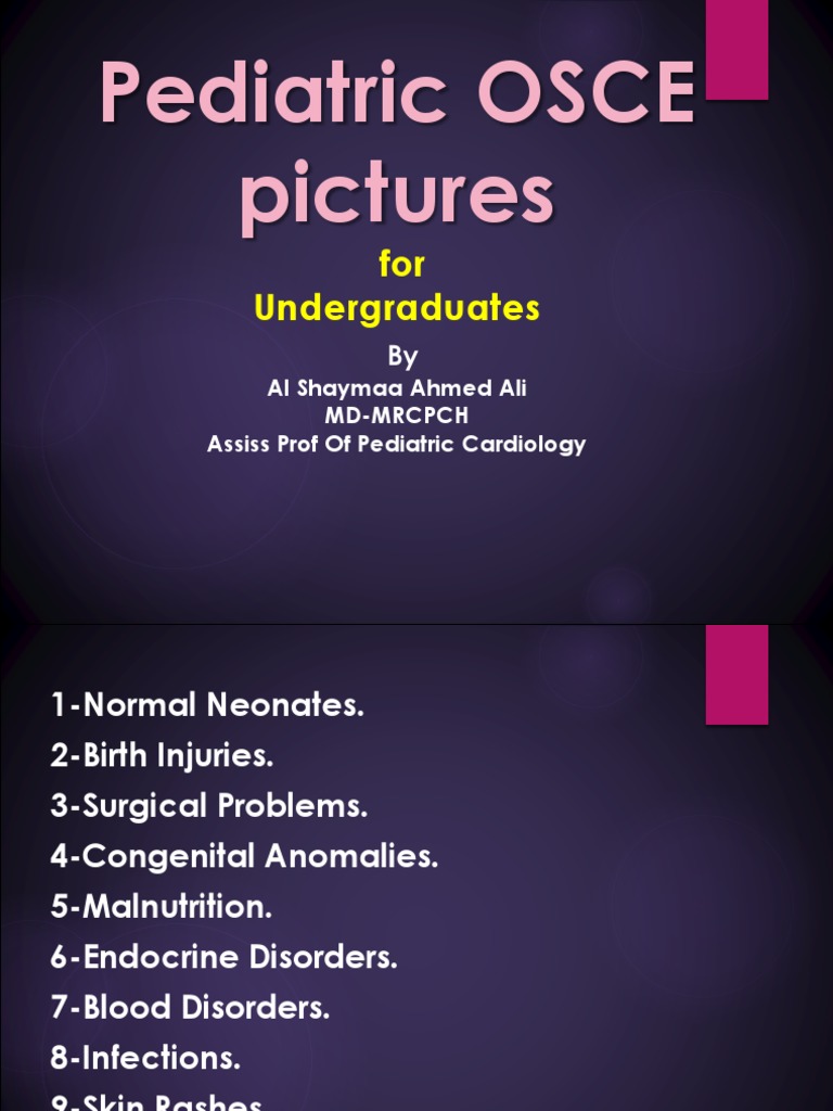 Pediatric OSCE Pictures: For Undergraduates | PDF | Candidiasis ...