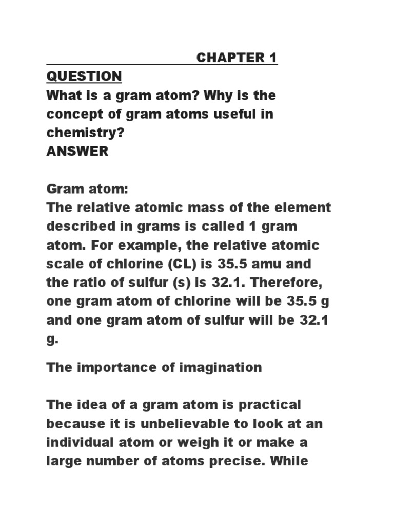 What Is A Gram Atom? Why Is The Concept of Gram Atoms Useful in ...