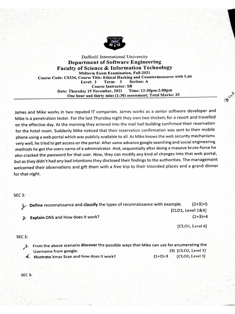 Ethical Hacking & Countermeasures CS 334 | PDF