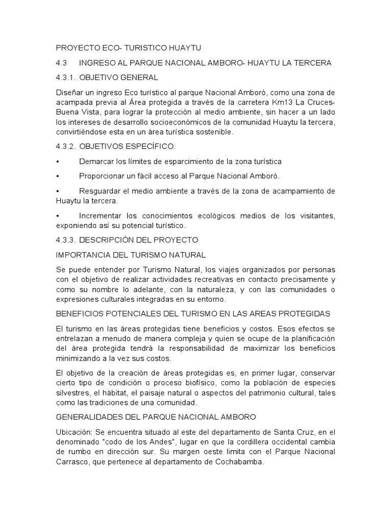 Parque Generalidades Del Amboró | PDF | Entorno natural