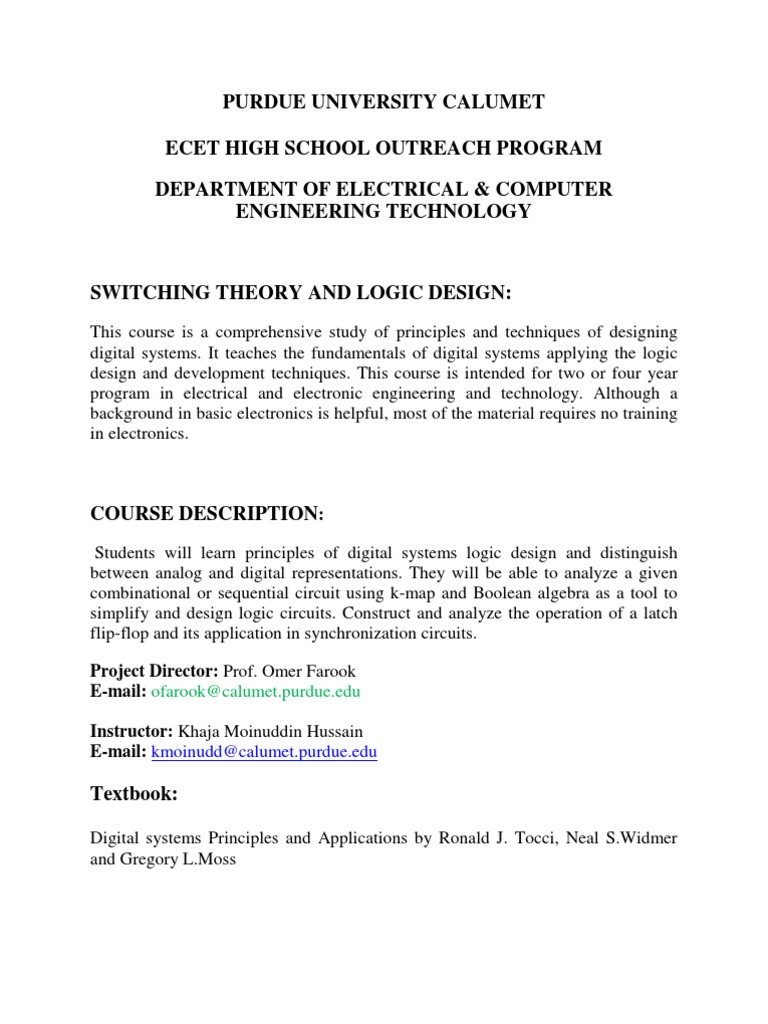 Switching Theory and Logic Design | PDF | Logic Gate | Logic Synthesis