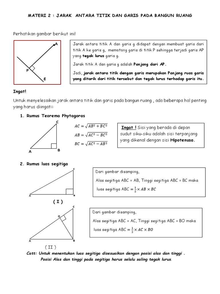 JARAK ANTAR TITIK DAN GARIS | PDF