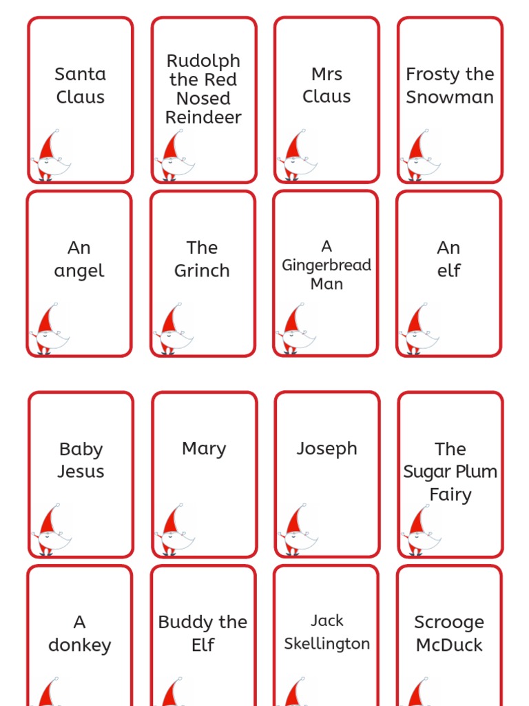 Christmas Who Am I Game Cards | PDF