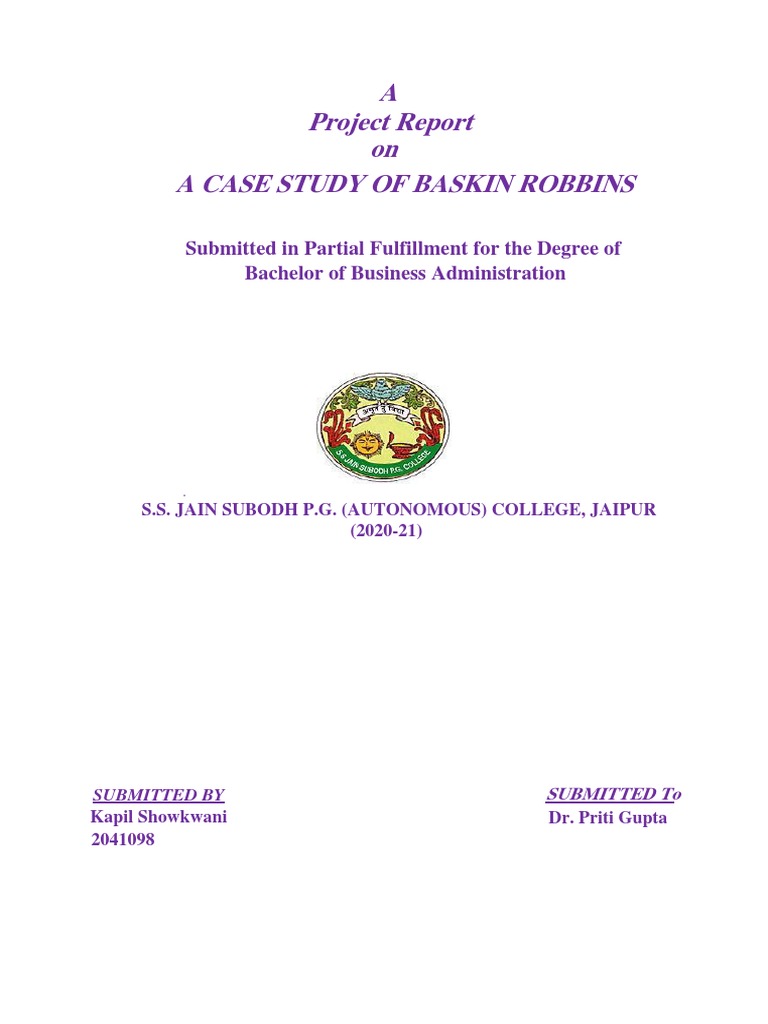 A Case Study of Baskin Robbins | PDF