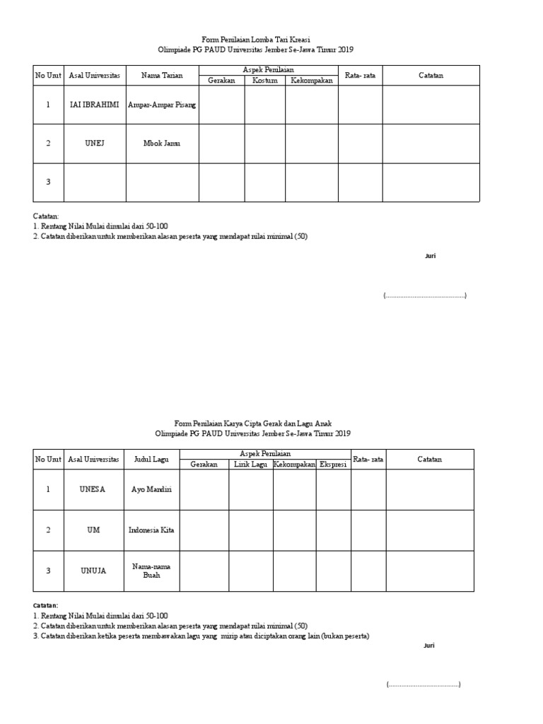 Form Penilaian | PDF