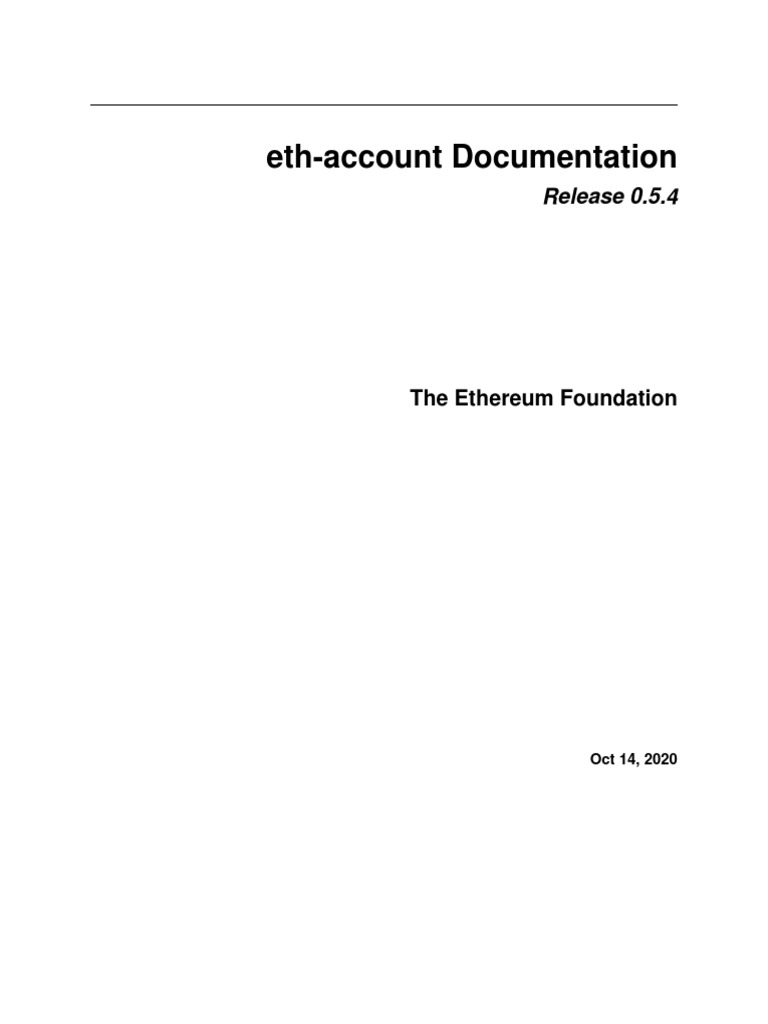 Eth Account Readthedocs Io en Stable | PDF | Key (Cryptography ...
