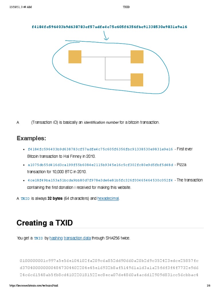 Creating A TXID: Examples | PDF | Bitcoin | Computing