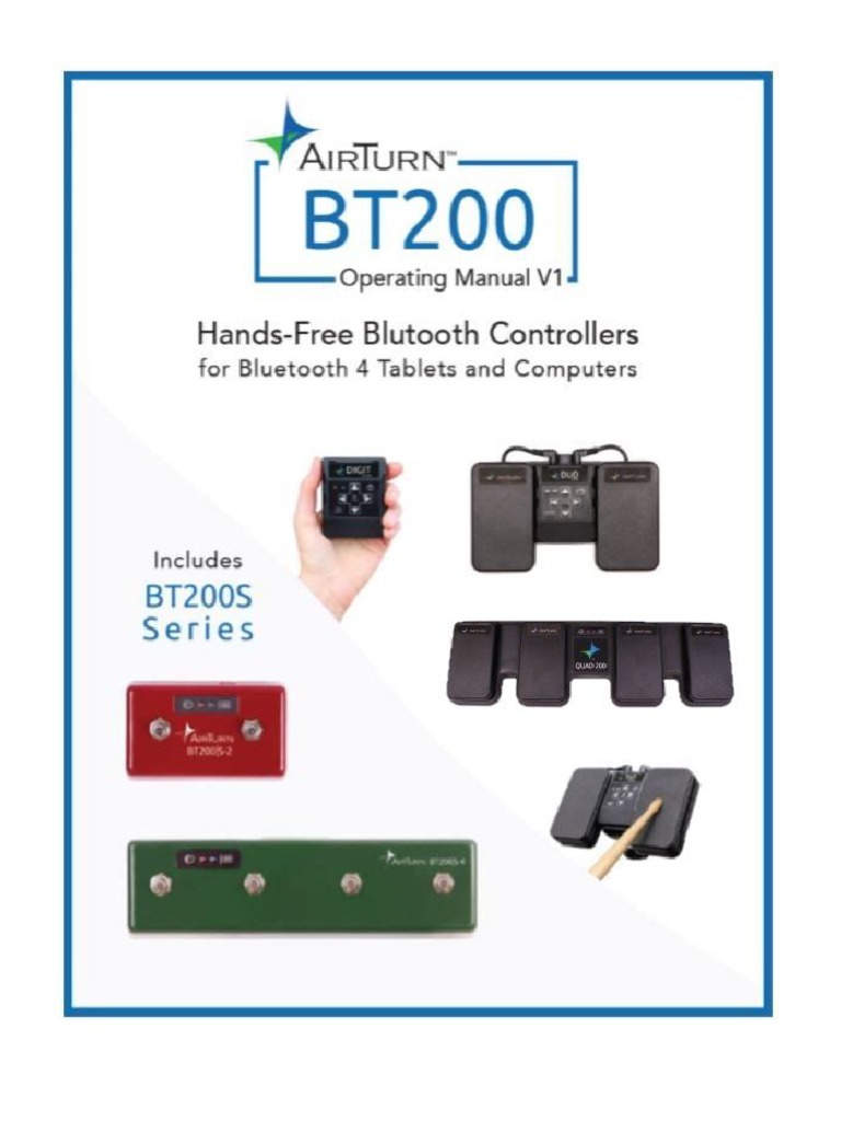 Airturn BT200-Family-Manual-English | PDF | Ios | Bluetooth