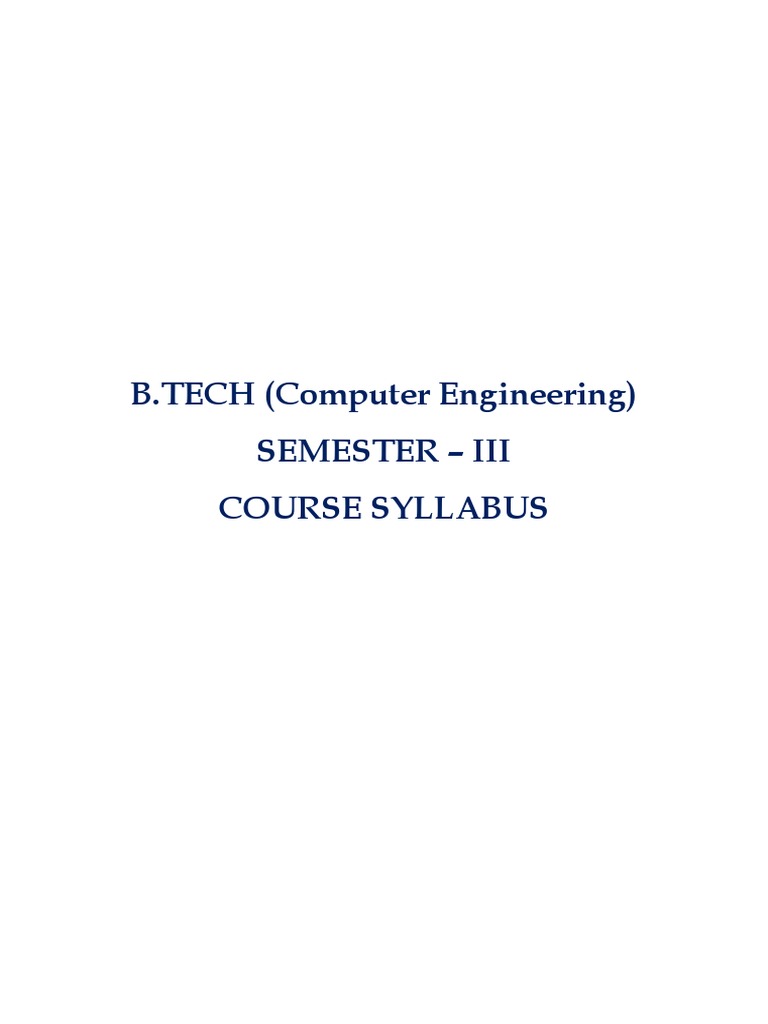 B.TECH (Computer Engineering) Semester - Iii Course Syllabus | PDF ...
