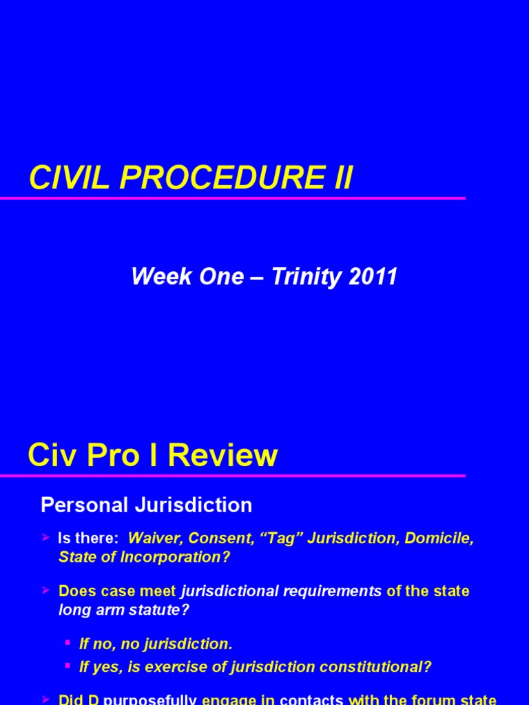 Class 1 Slides | PDF | Supplemental Jurisdiction | Lawsuit