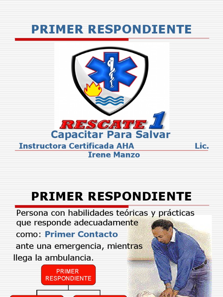 Primer Respondiente | PDF | Reanimación cardiopulmonar | Paro cardíaco