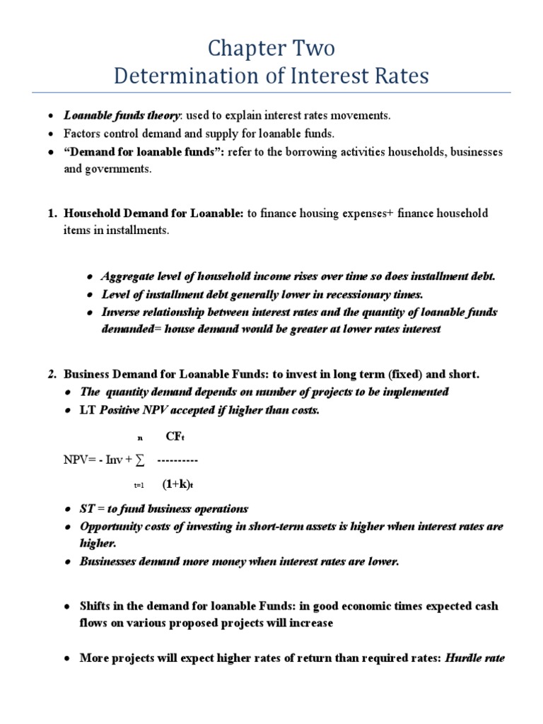 Chapter Two Determination of Interest Rates | PDF | Interest | Demand
