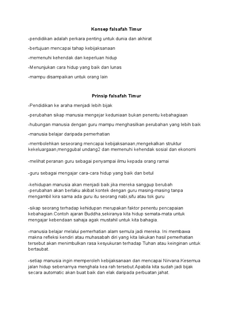 Falsafah Pendidikan Timur Barat Moden Tradisional | PDF