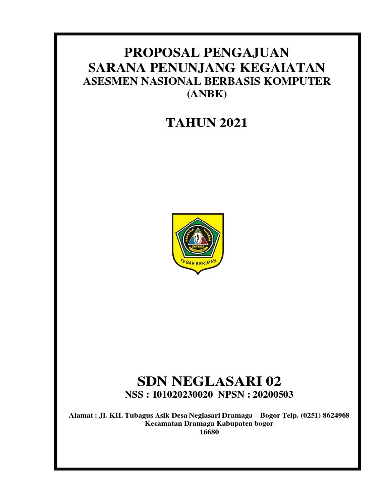 Proposal Pengajuan Sarana ANBK - NG02 | PDF