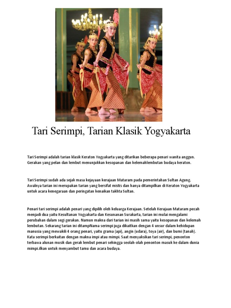 Tari Serimpi Klasik Yogyakarta | PDF