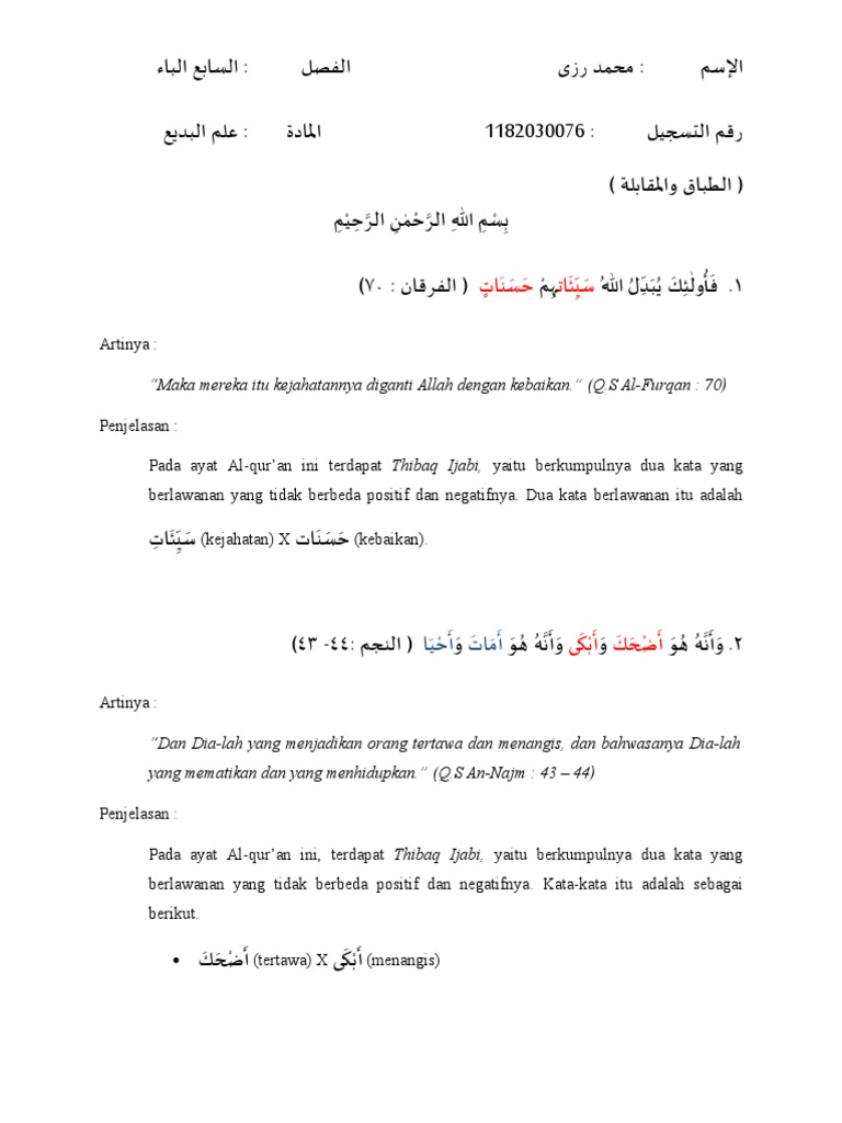 IB - M Rizza - Tibaq Dan Muqabalah | PDF