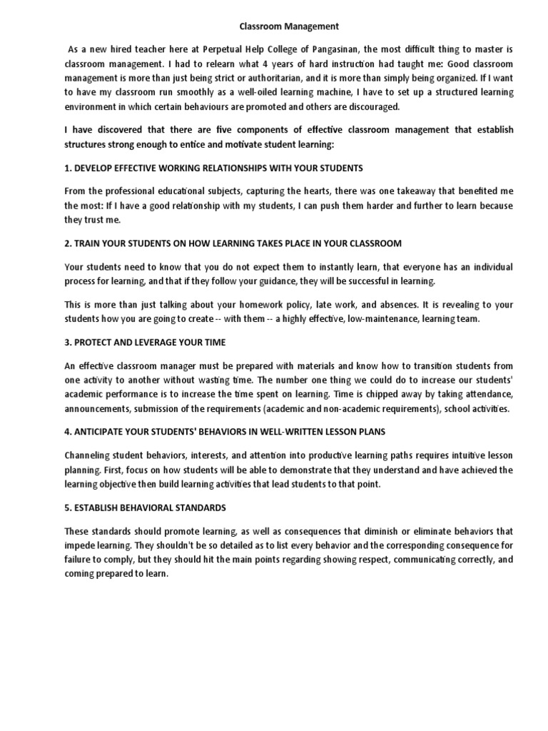 FS2 Classroom Management | PDF | Educational Technology | Teachers