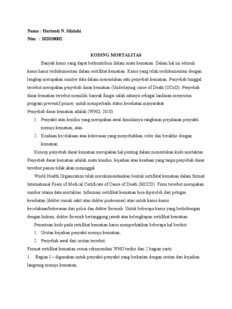 Koding Mortalitas | PDF | Ilmu Sosial | Pengembangan Diri