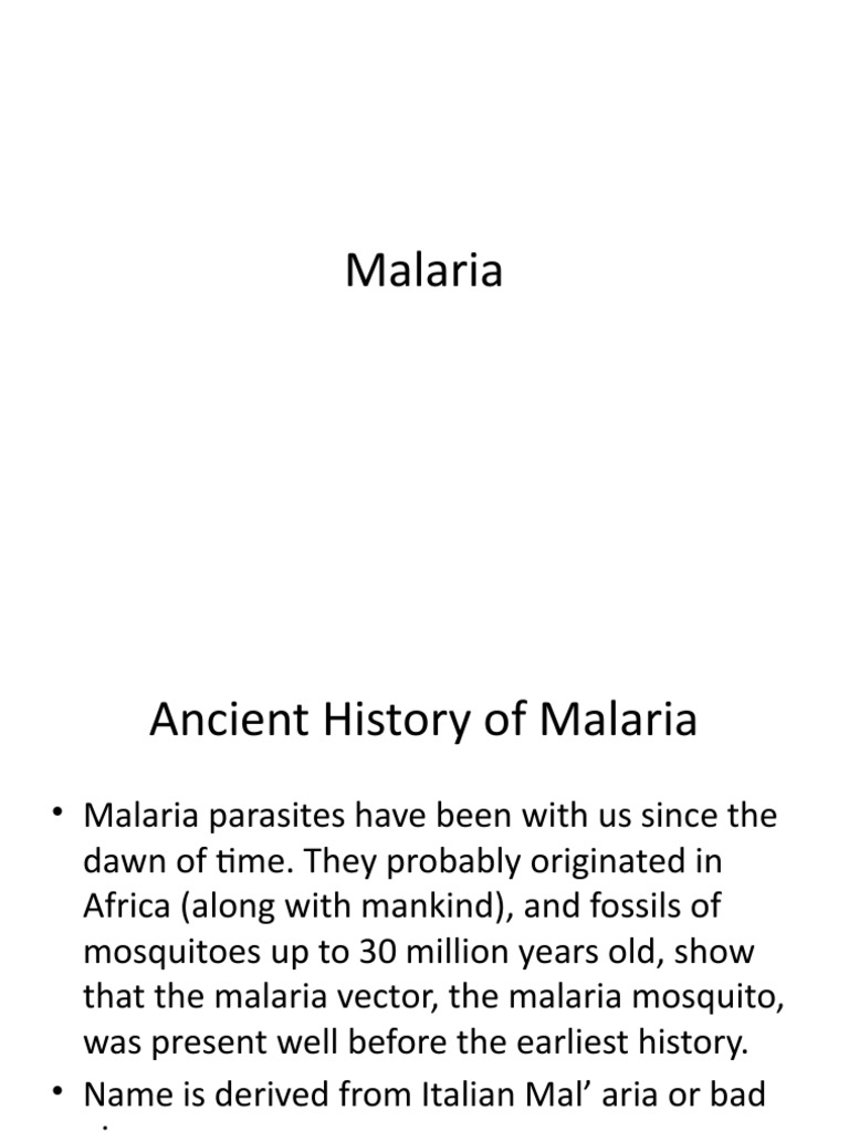 Malaria Lecture Main | PDF | Malaria | Plasmodium Falciparum