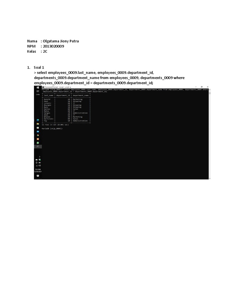 Praktek - Bahasa SQL - Inner Join | PDF