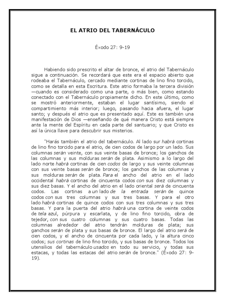 El Atrio Del Tabernáculo | PDF | Santo de los santos | eucaristía