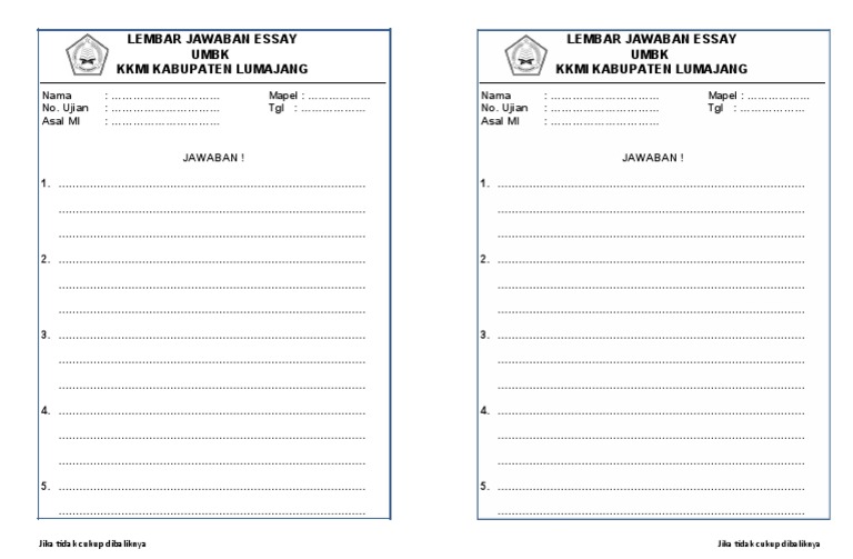 Lembar Jawaban Essay | PDF