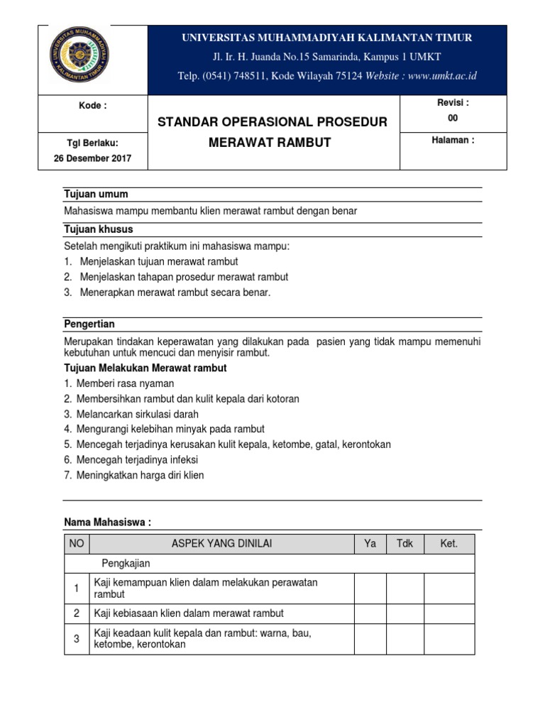 SOP Merawat Rambut | PDF | Karier & Perkembangan