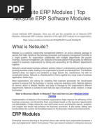 Comprehensive List of Oracle ERP Modules 1745761009 | PDF
