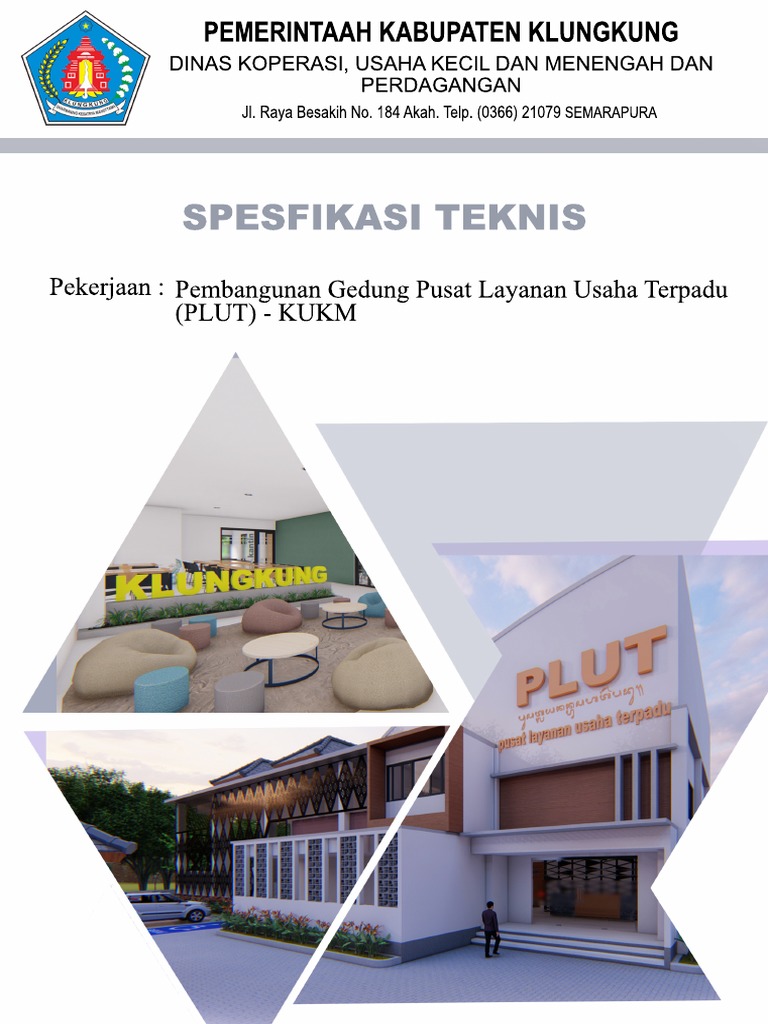 Spesifikasi Teknis Pembangunan PLUT KUKM | PDF