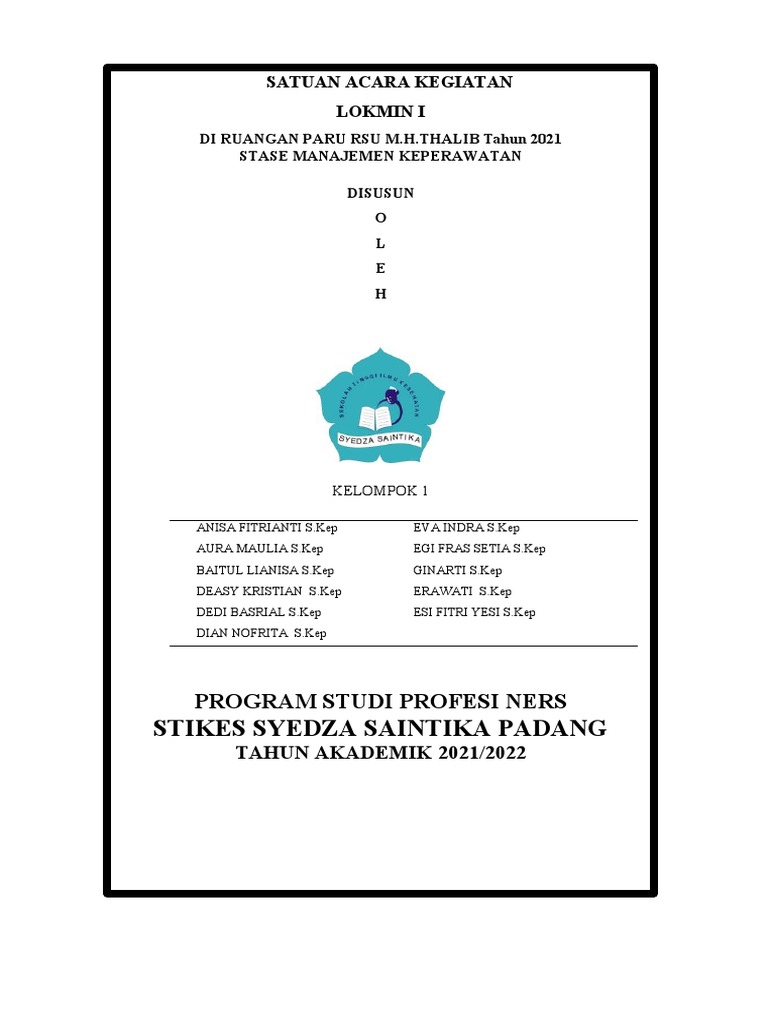 Stikes Syedza Saintika Padang: Program Studi Profesi Ners | PDF
