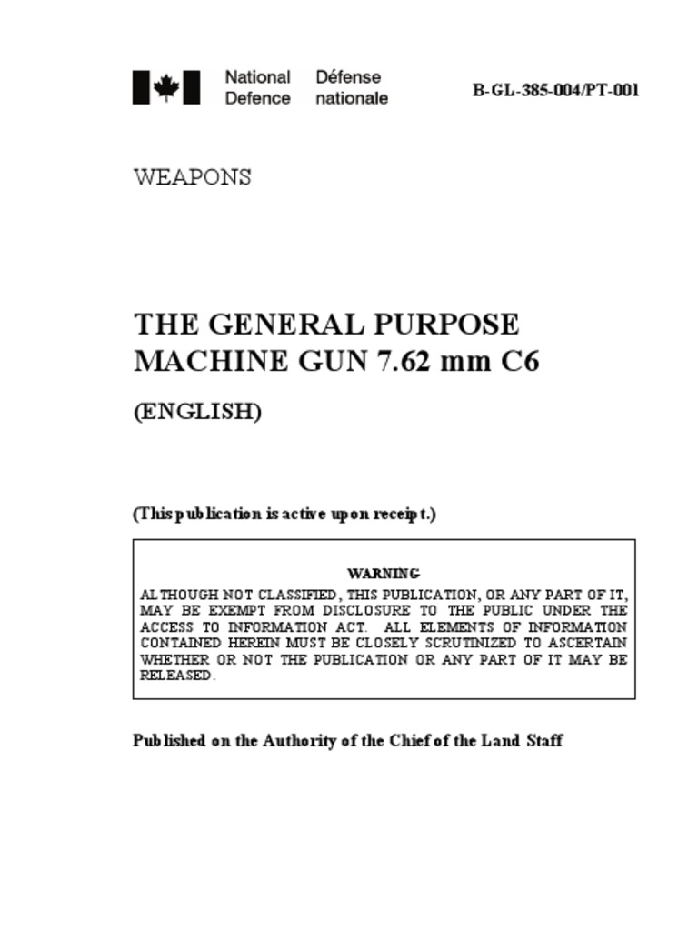 B-GL-385-004 - PT-001 The General Purpose MAchine Gun | PDF | Machine ...