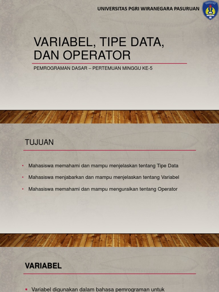 05 - Variabel Tipe Data Dan Operator | PDF
