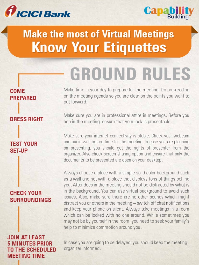 Virtual Meeting Etiquettes | PDF | Communication