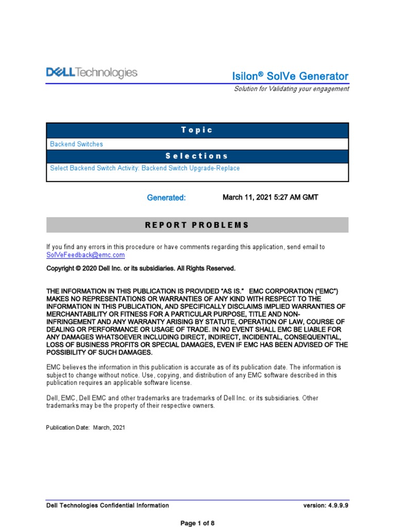Isilon - Backend Switches-Backend Switch Upgrade-Replace | PDF ...