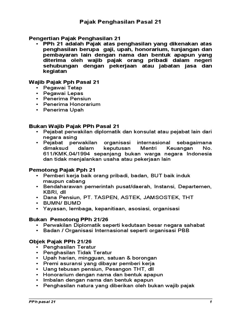 Tugas PPH Pasal 21-2011 | PDF
