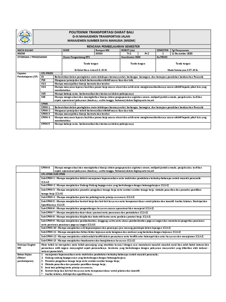 Sem 3 7 Rps MSDM MTJ | PDF | Karier & Perkembangan