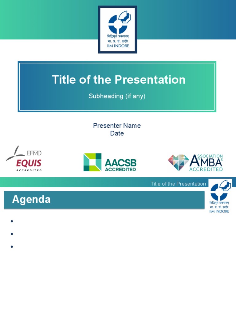 IIM Indore Standard Template For Presentation Triple Crown | PDF