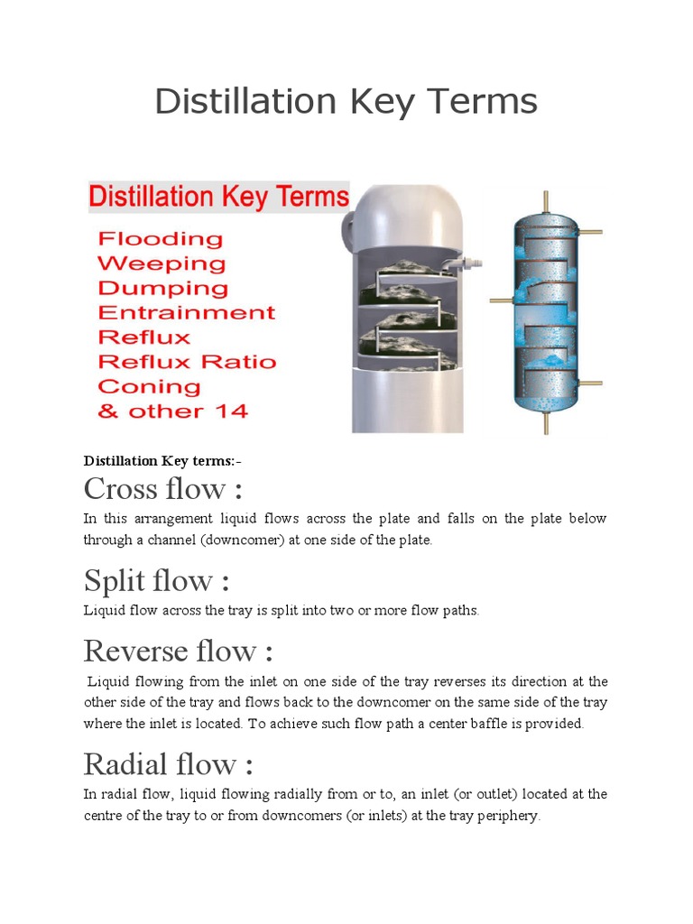 Distillation Key Terms: Cross Flow: Split Flow: Reverse Flow | PDF ...