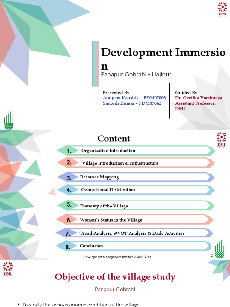 Village Immersion - AKRSPI - AnupamKauhsik | PDF | Labour Economics ...