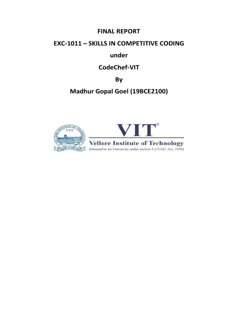 Competitive Coding Skills Through CodeChef-VIT: A Final Report on Data ...