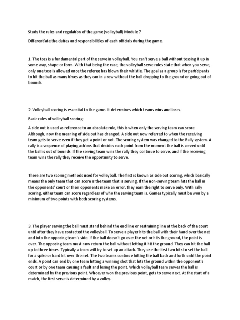 Module 7. | PDF | Volleyball | Team Sports