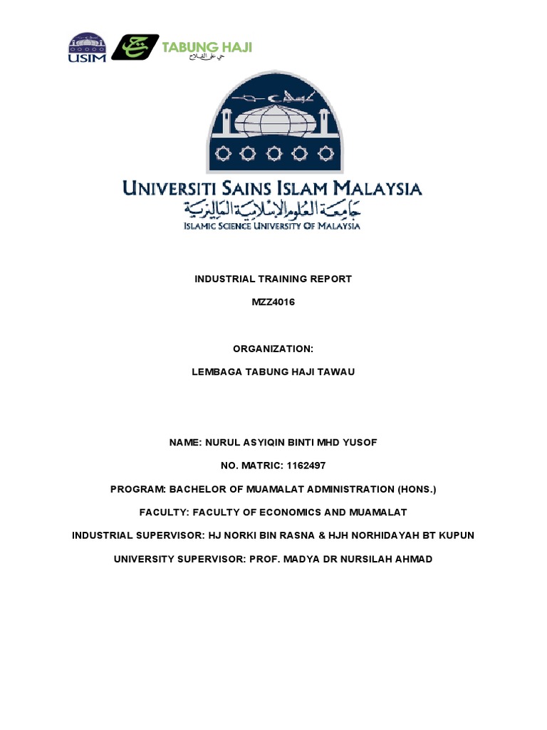 INDUSTRIAL - TRAINING - REPORT - For - USIM - 2020 - Nurul - Asyiqin ...