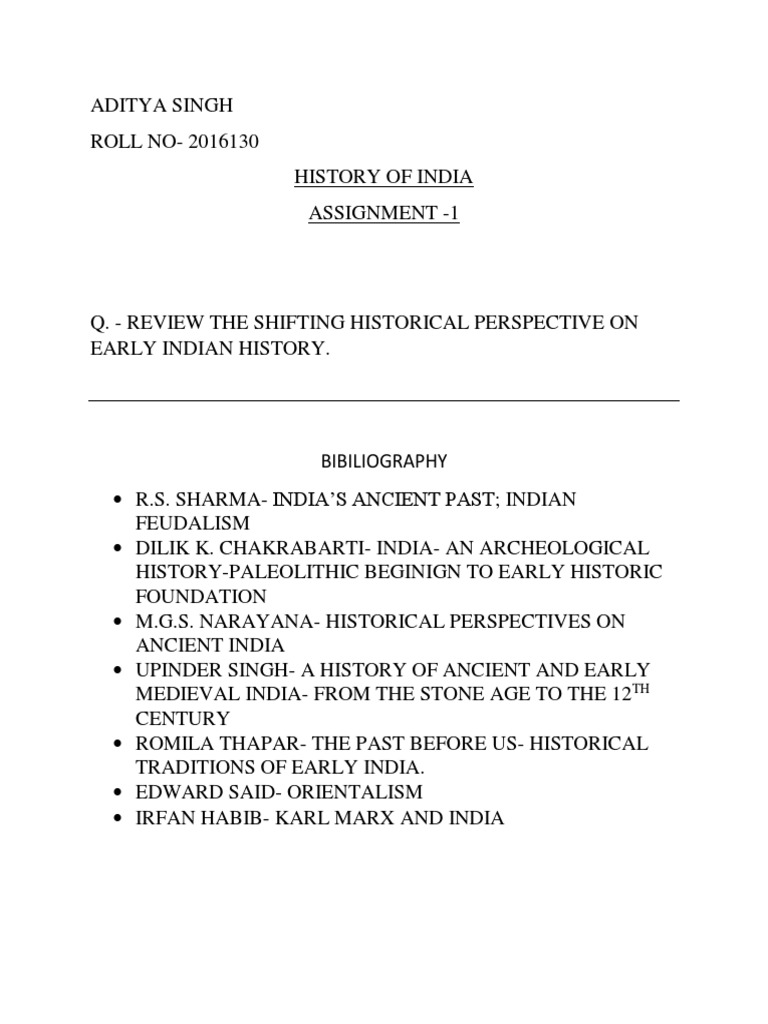Aditya Singh-2016130 - Hoi-1st Assignment - 1ST Yr | PDF | Orientalism | British Raj