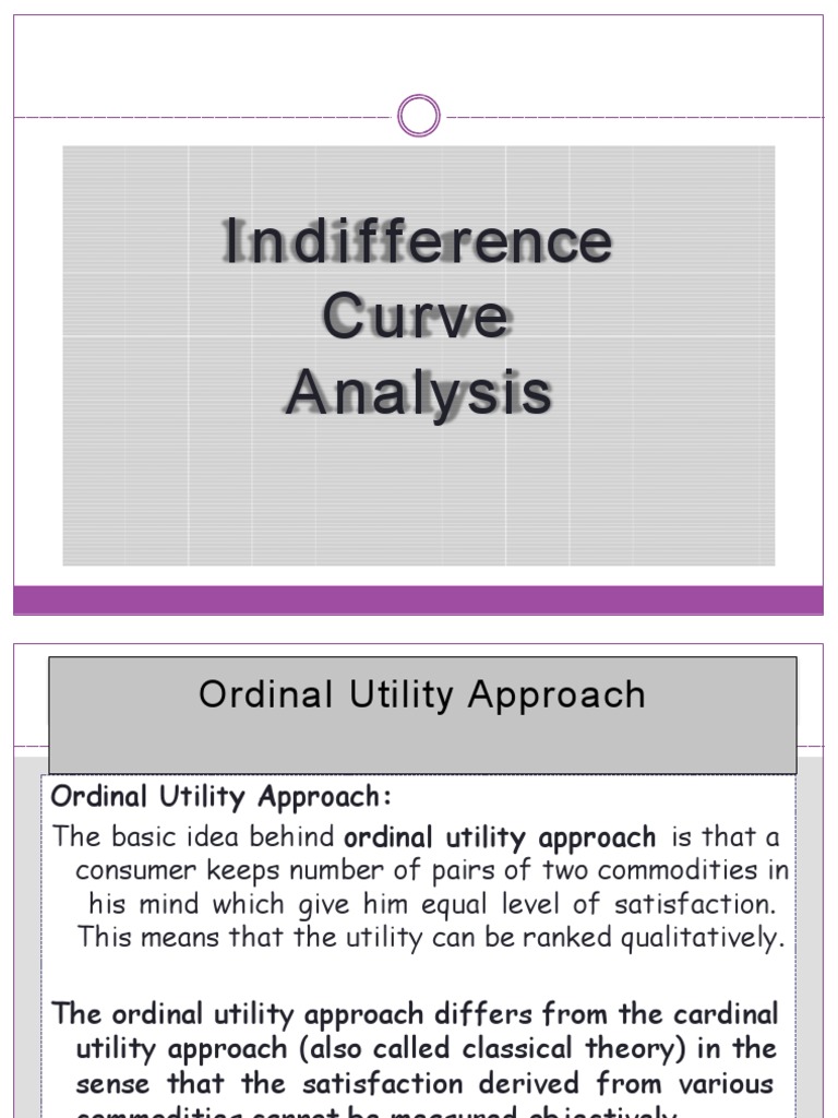 Indifference Curve Analysis | PDF | Utility | Economics