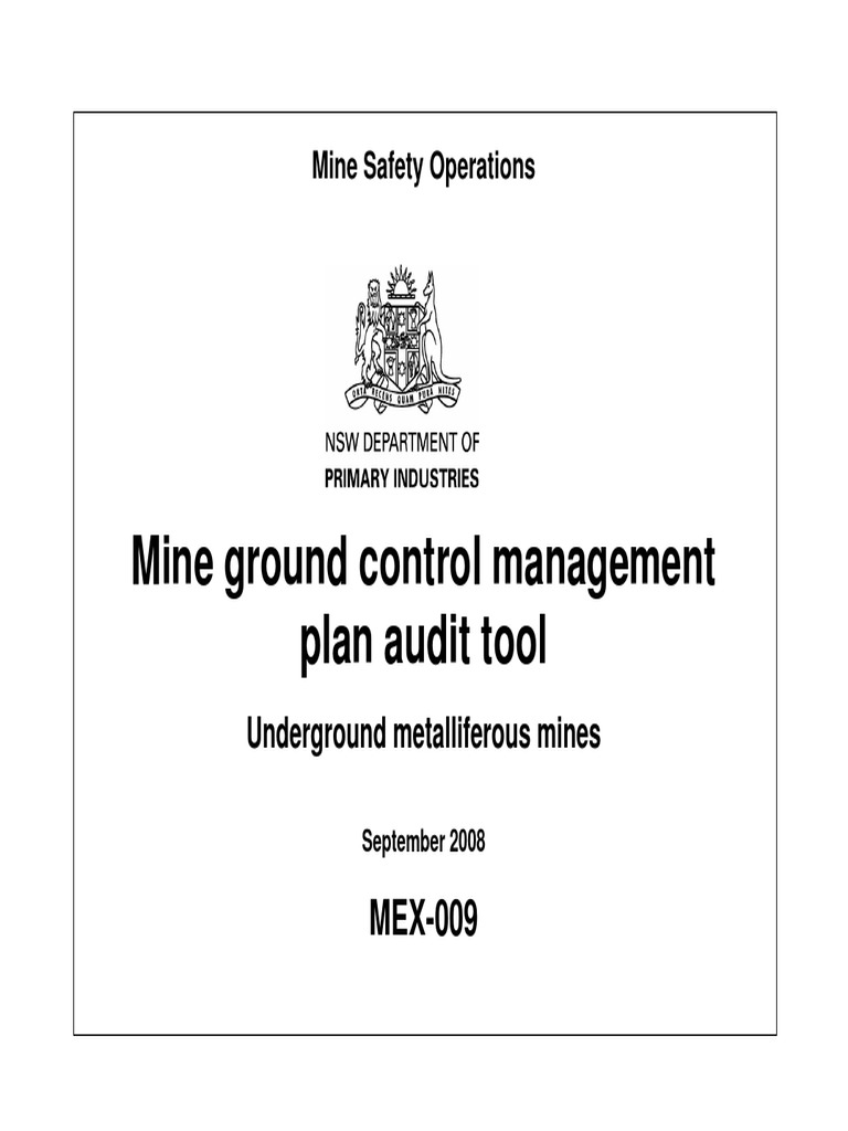 Mine Ground Control Management Plan Audit Tool | PDF | Audit ...