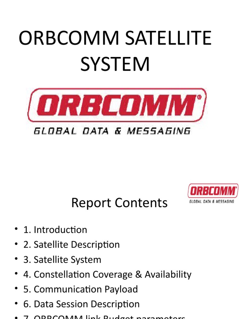 Orbcomm Satellite System | PDF | Satellite | Telecommunications ...